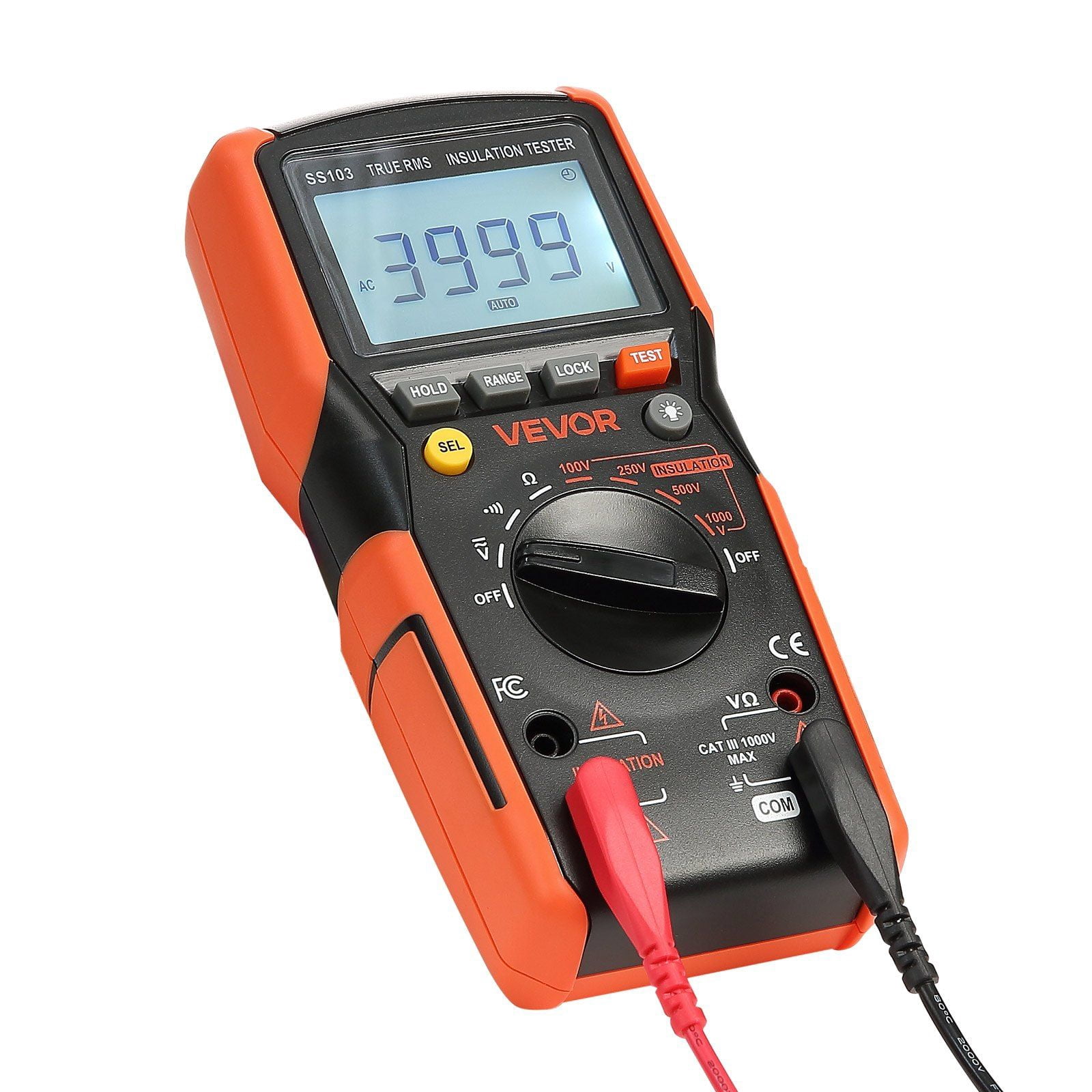 Multimeter 4000 Counts 1000V AC/DC, Auto/Manual Range, Voltage ...