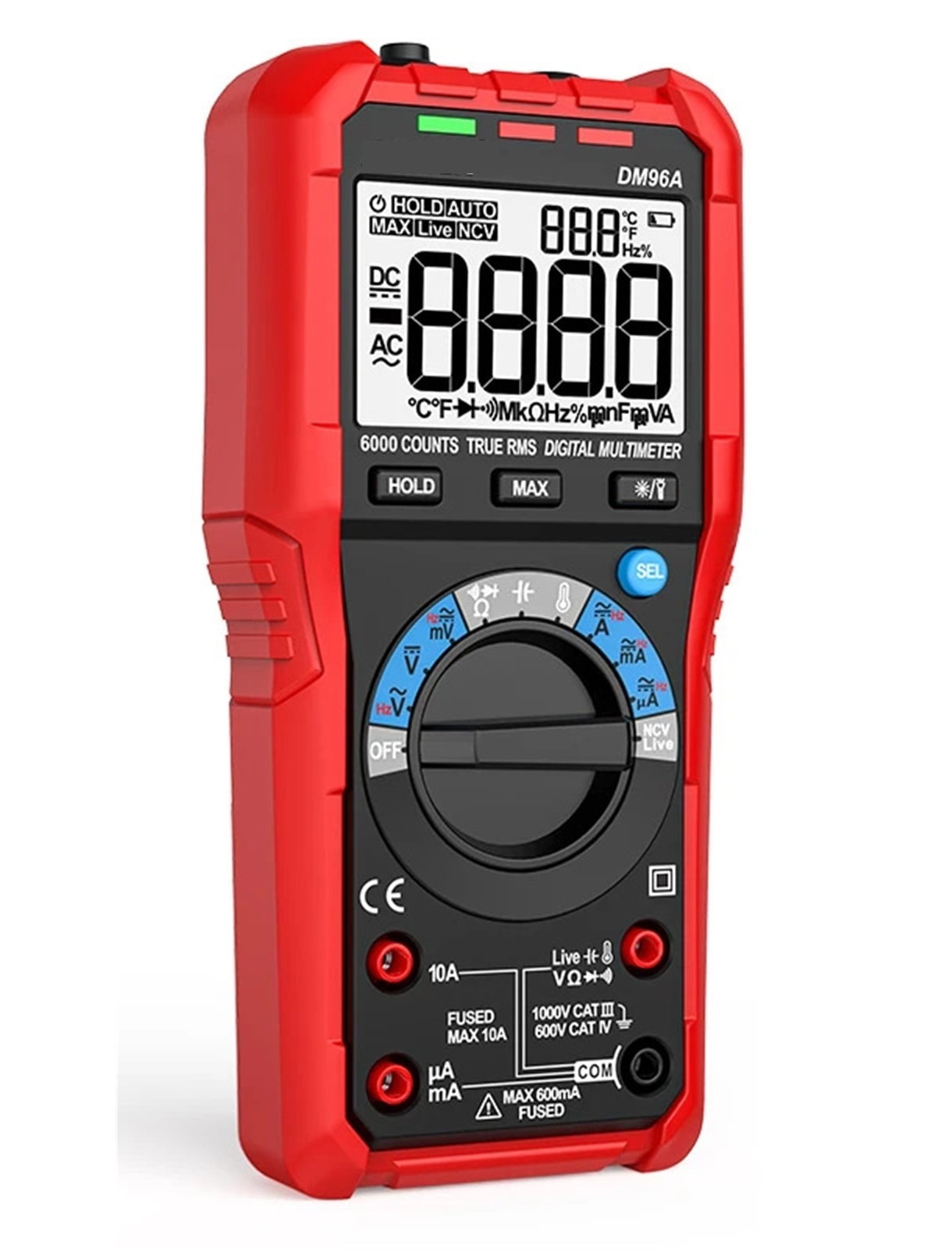 Multimeter Digital Smart Voltmeter AC DC Current Voltage Multi Tester ...