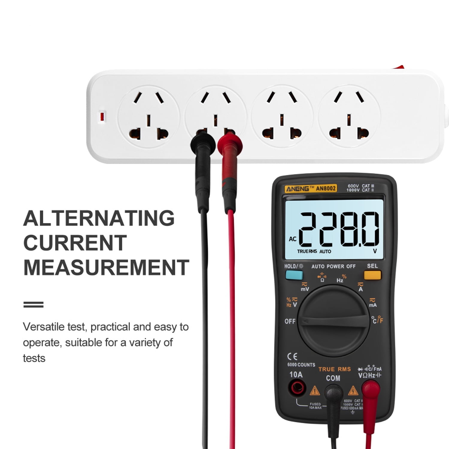 Multimeter,Handheld Universal Meter Rms Voltmeter Ammeter 6000 Rms ...