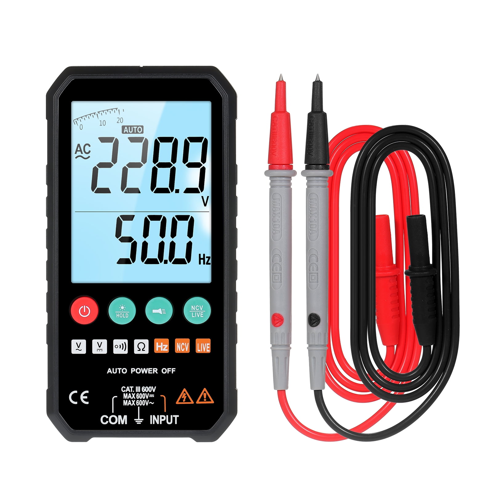 Multimeter,Handheld Voltmeter 6000-count Lcd With Handheld Voltmeter ...