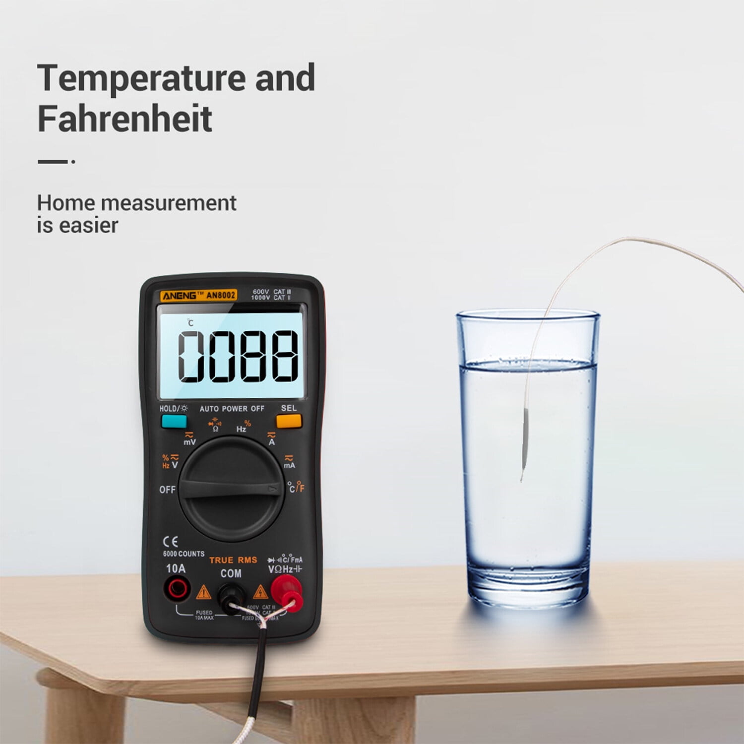 Multimeter,Rms Voltmeter Ammeter An8002 6000 Rms Handheld Universal ...