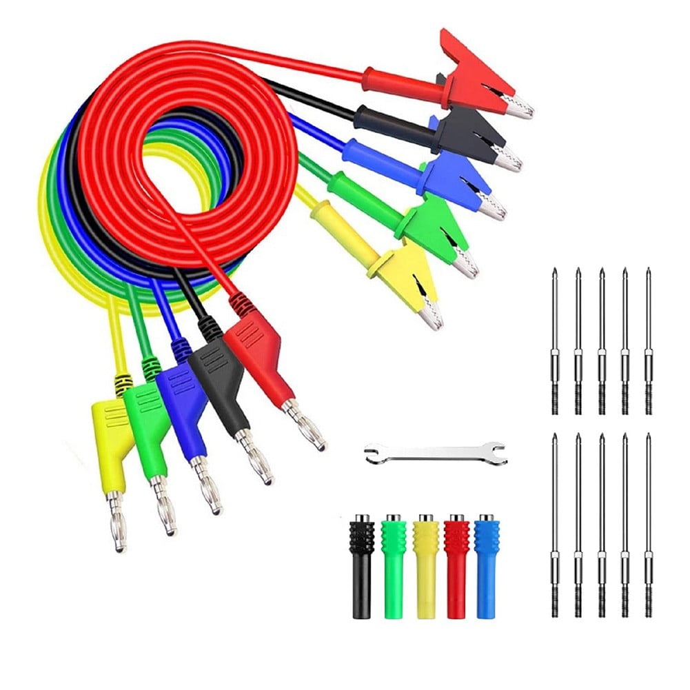 Multimeter Stackable 4mm Banana Connector To Crocodile Clip 1 M Cable ...