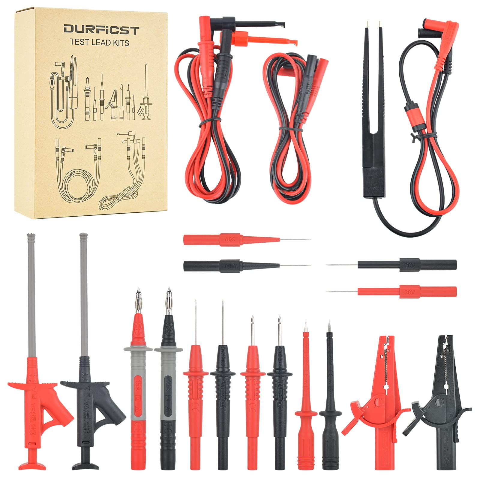 Multimeter Test Leads, DURFICST 21 in 1 Meter Leads, with Replaceable ...