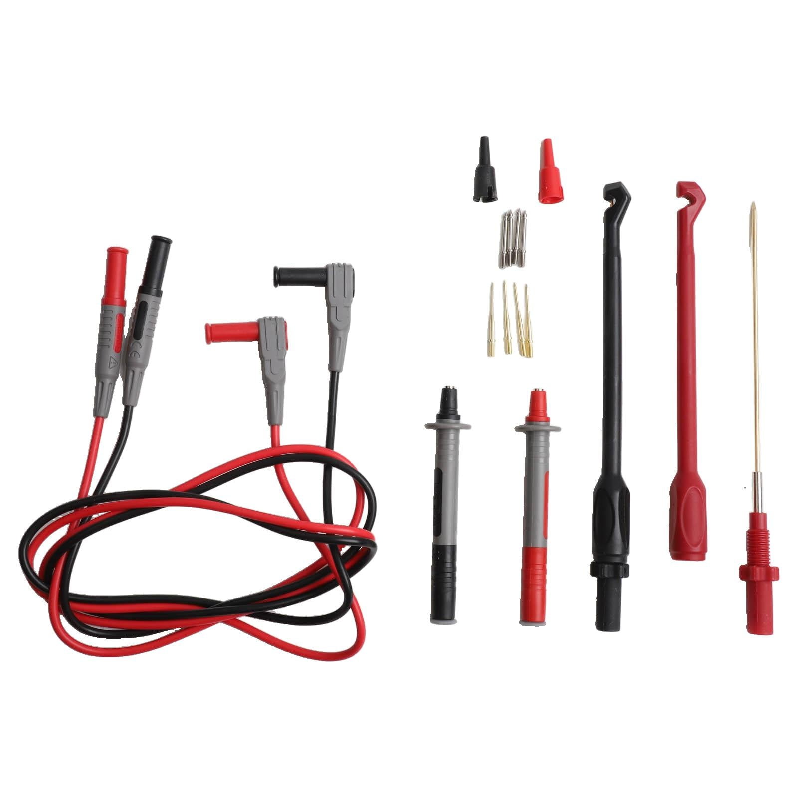 Multimeter Test Leads Kit Test Hook Clip Wire Piercing Probe 4mm Banana ...