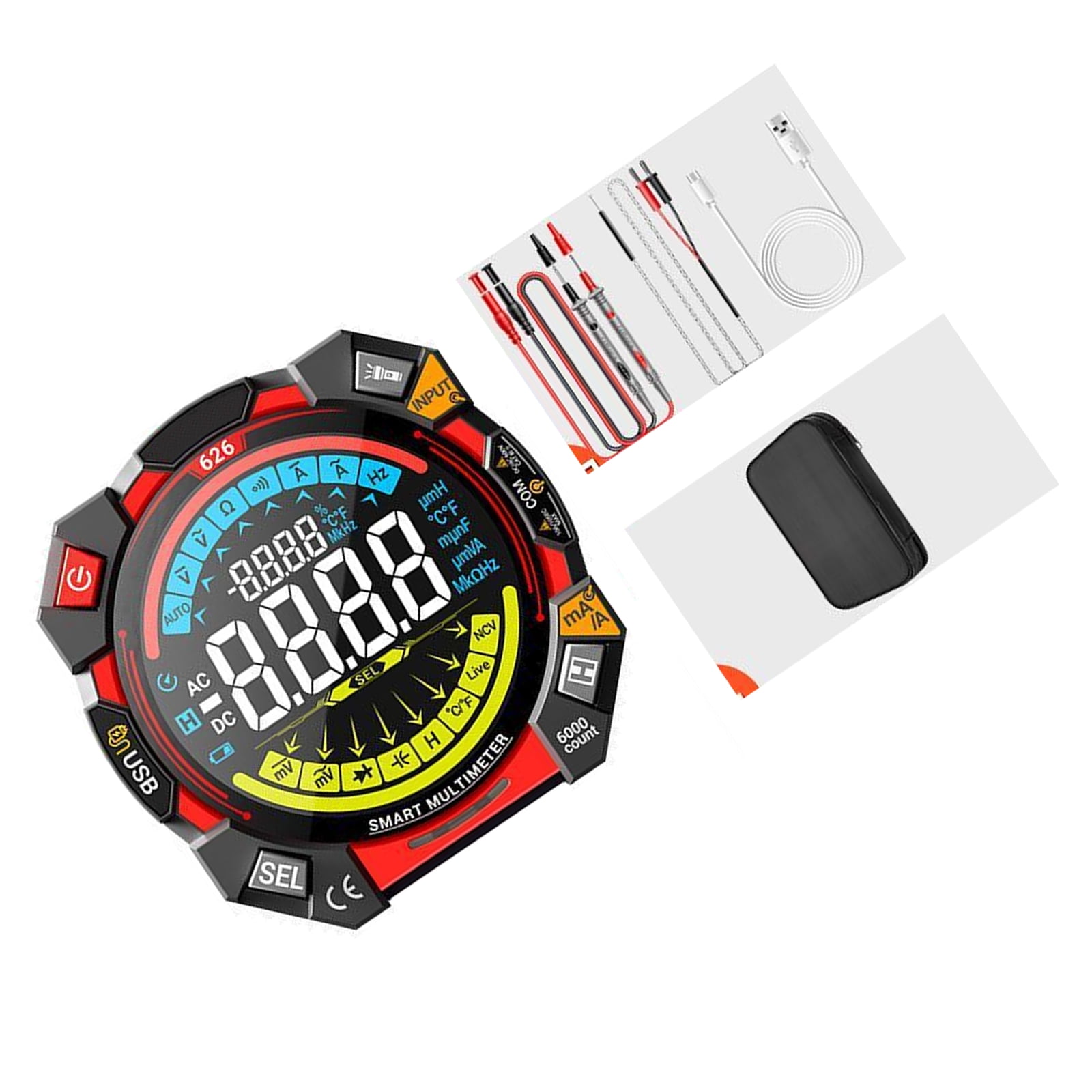 Multimeter Tester Digital Multimeter with Voltmeter and Ohms Meter ...