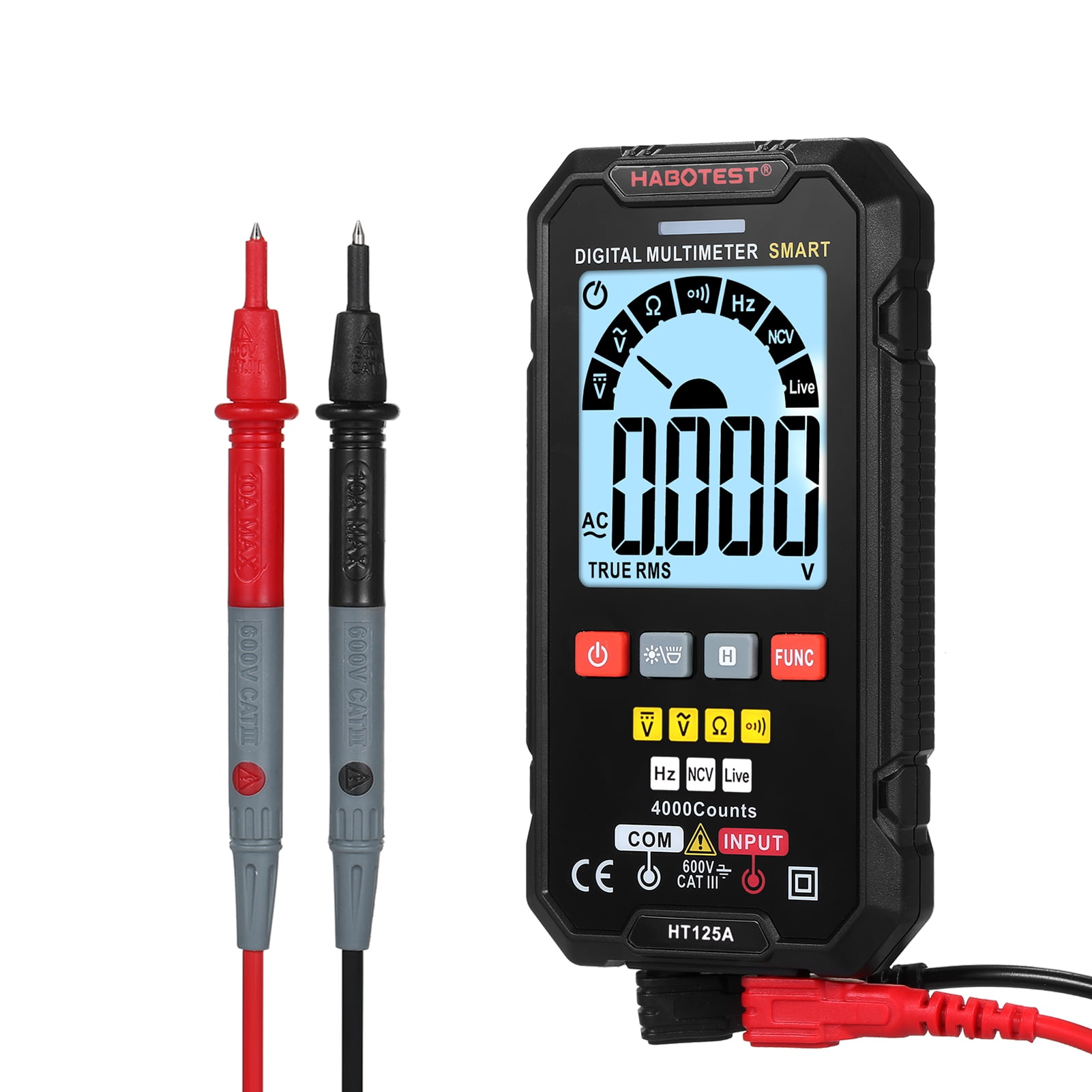 Multimeter,Voltmeter Test Pen 600v Voltmeter Meter With Lcd Voltmeter ...
