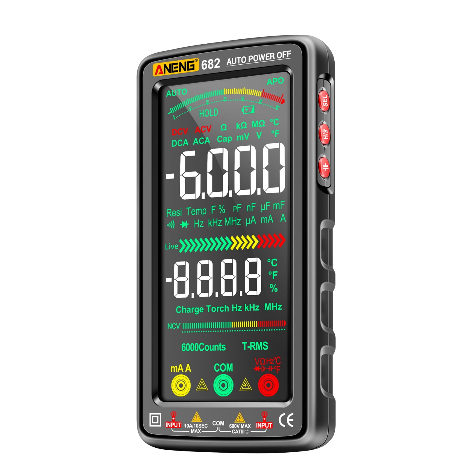 Multimeters,682 6000 Lcd Tester With Resistance Universal Meter Ncv ...
