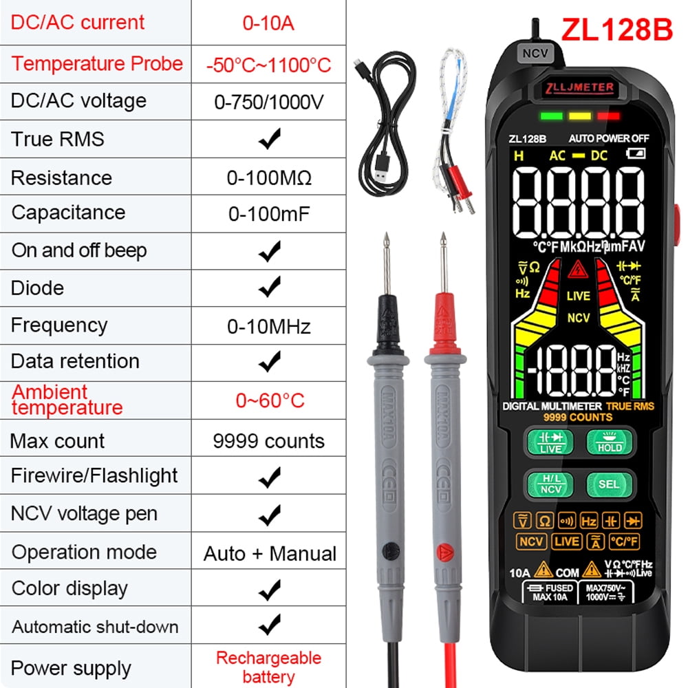 Multimeters,Professional Meter Rms Temp Tester Meter Rms Dsfen Eryue ...