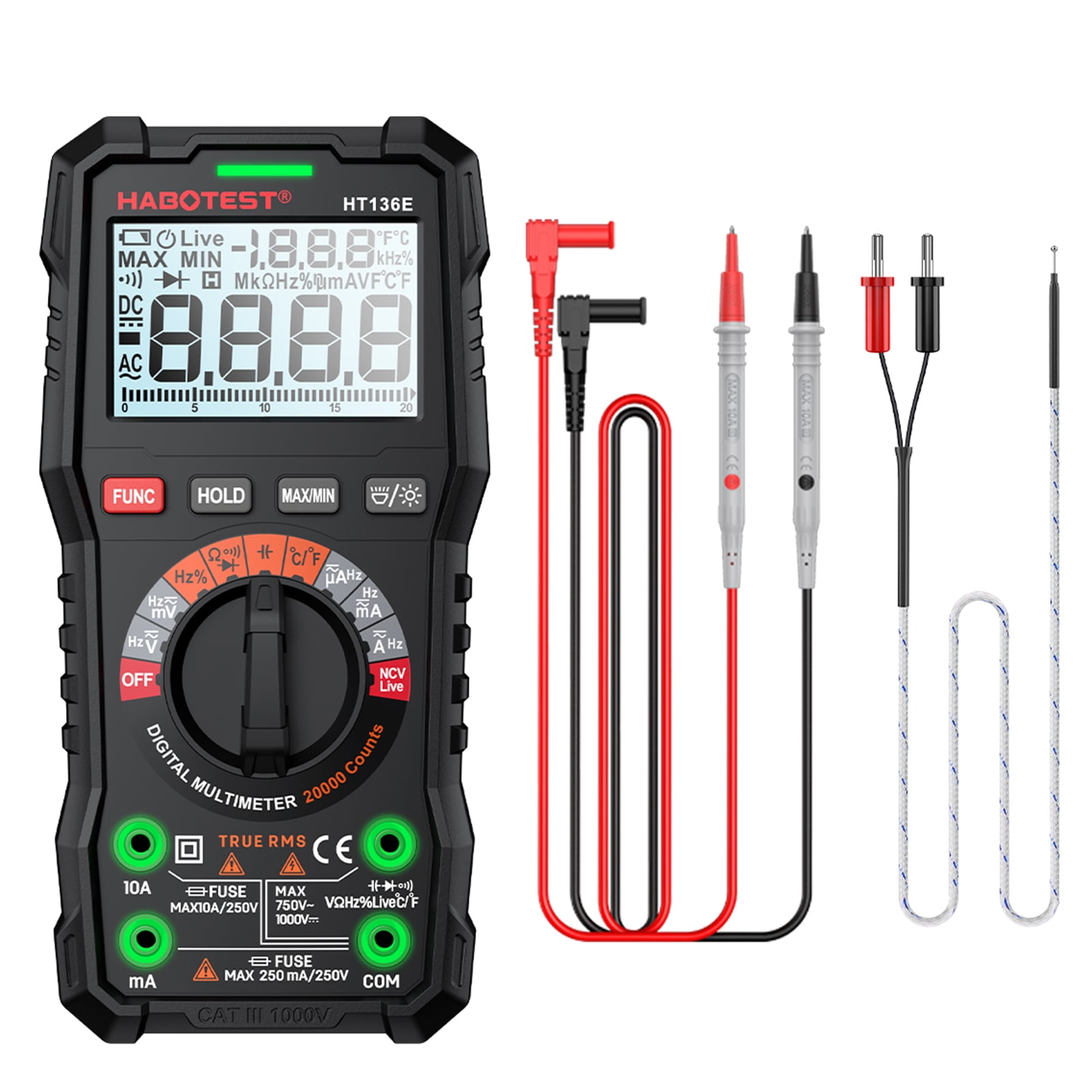 Multimeters,Resistance Temp Test 20000 With Resistance - Walmart.com