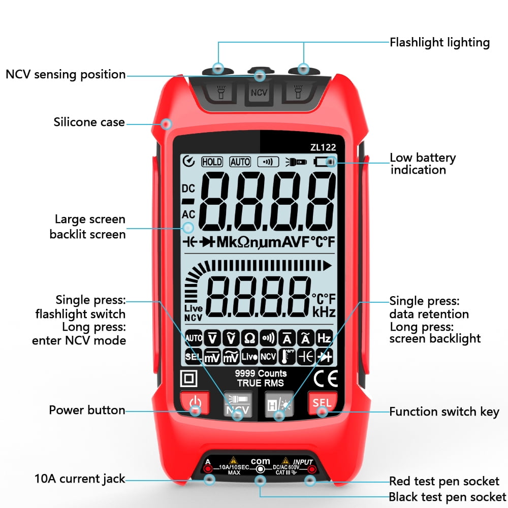 Multimeters,Shutdown Lcd Display Handheld Tester Temperature Meter ...