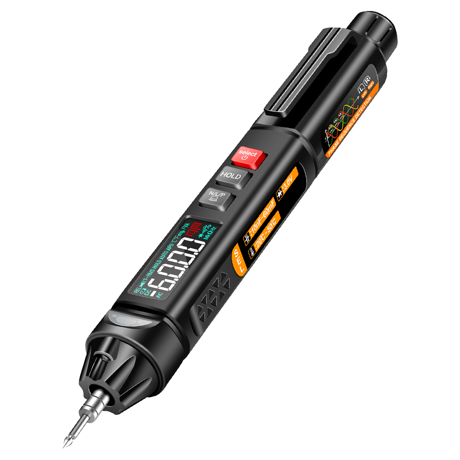 Multimeters,With Voice 6000 Temperature On/off Diode Pen With Voice 6000 Voltmeter Va Lcd ...