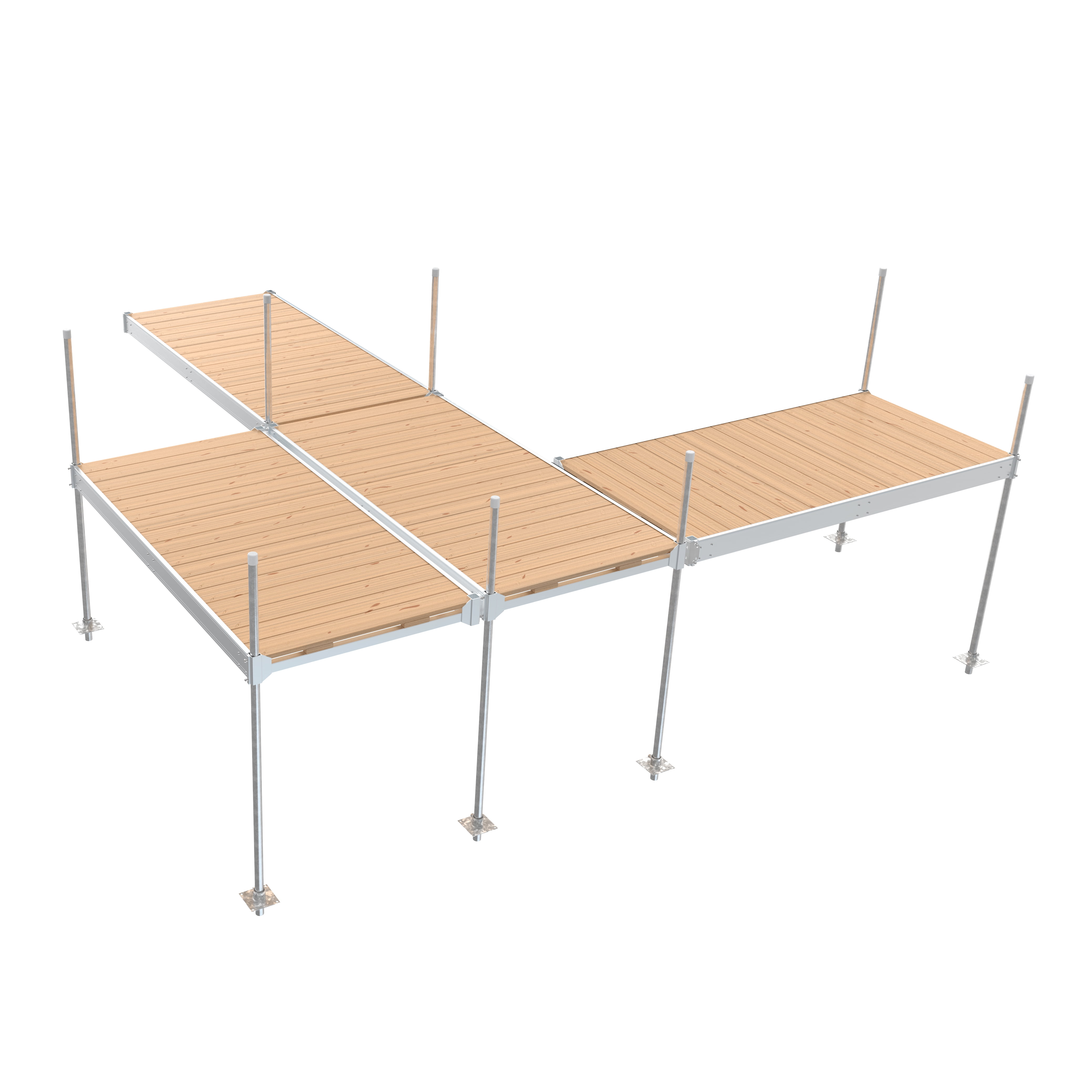 Multinautic, QP-400, 4-Sections, 4 ft. x 8 ft. Aluminum Stationary Dock ...
