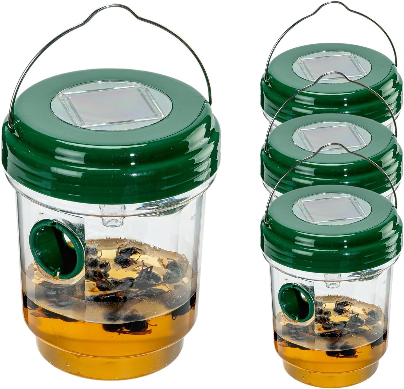 Multipack Wasp Trap Solar Powered Bee Trap Reusable Fly Traps Outdoor ...