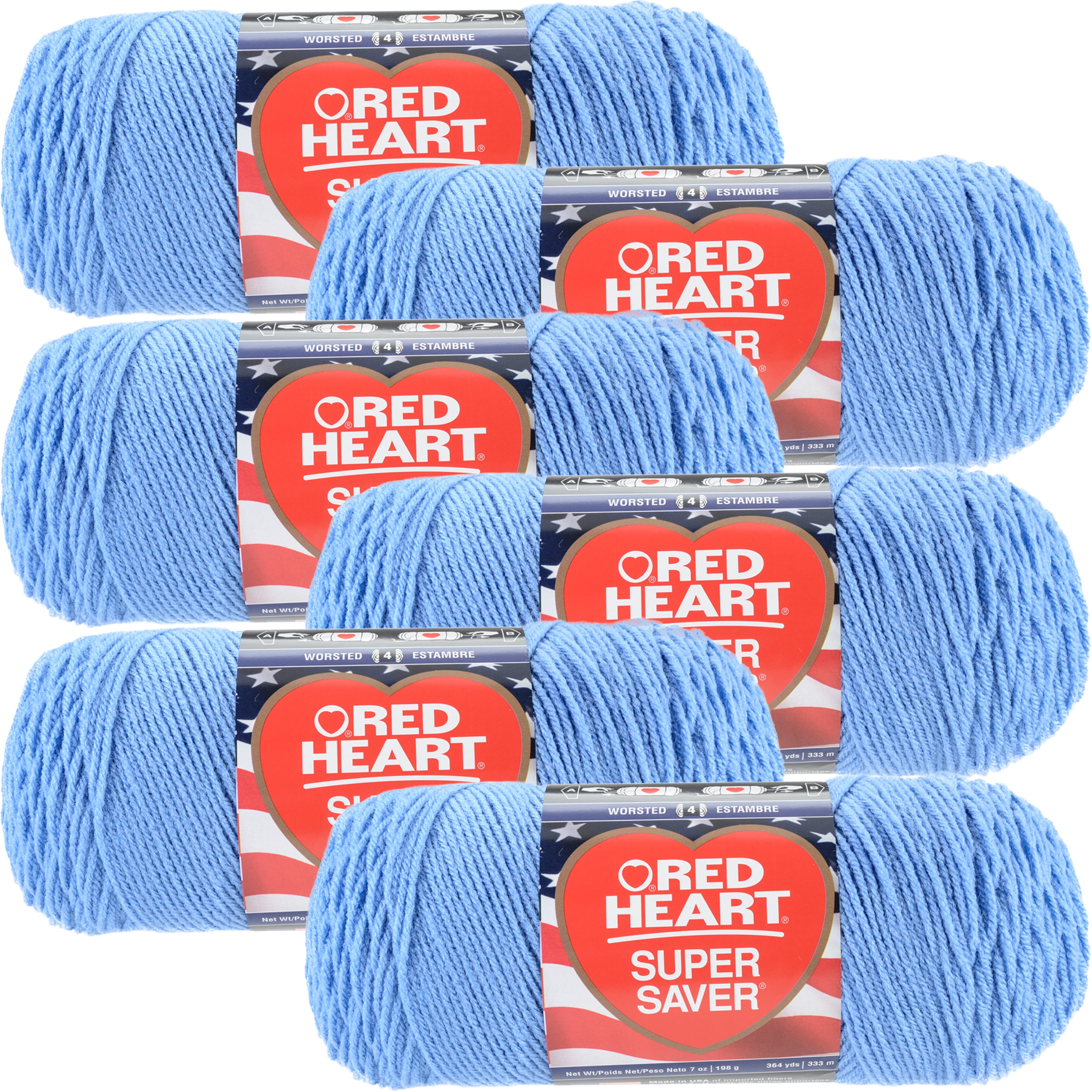 Multipack of 06 - Red Heart Super Saver Yarn-Light Periwinkle - Walmart.com