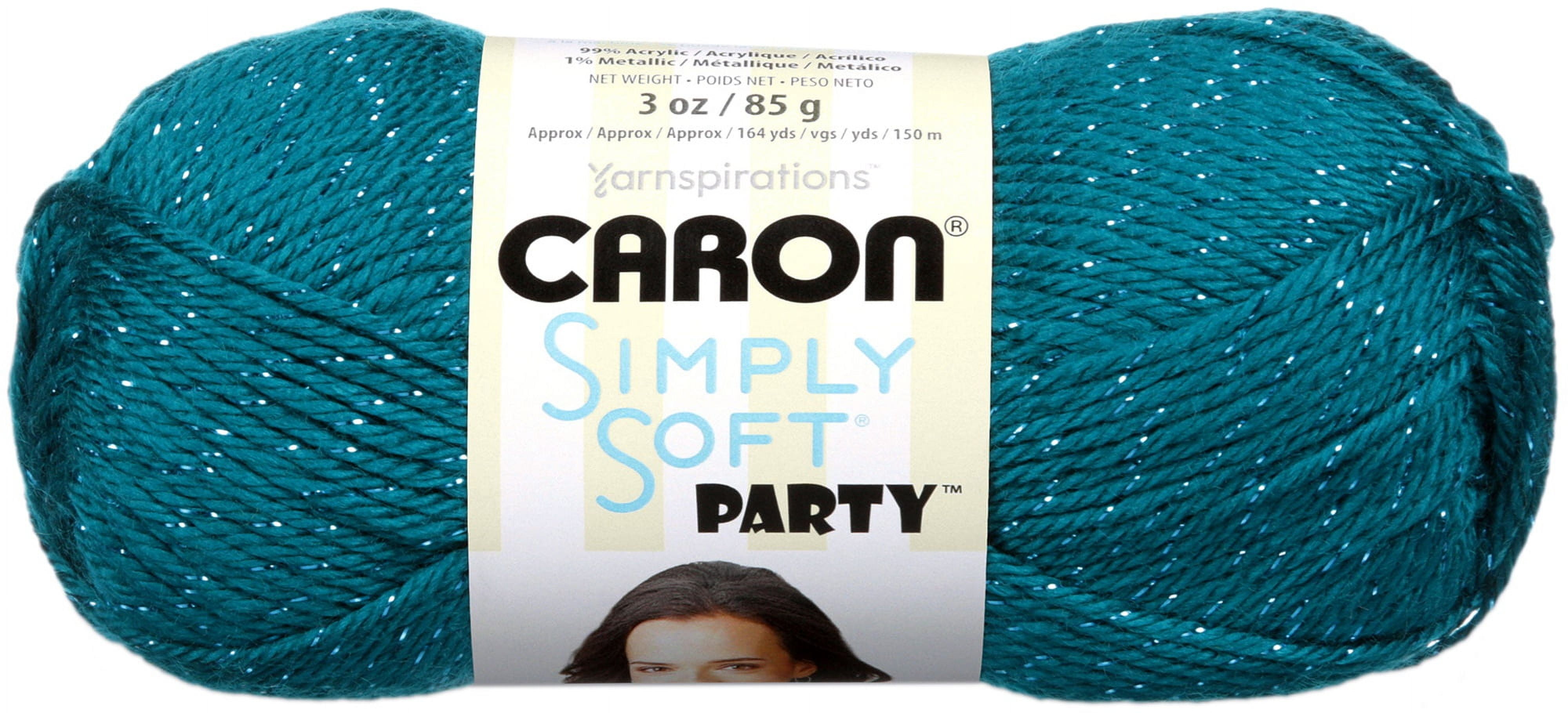 Multipack of 12 - Caron Simply Soft Party Yarn-Teal Sparkle - Walmart.com