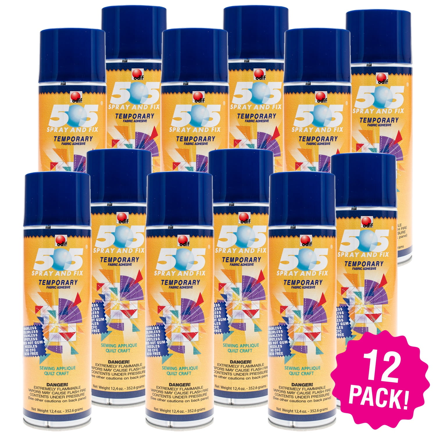 Multipack of 12 - Odif USA 505 Spray & Fix Temporary Fabric Adhesive-12 ...