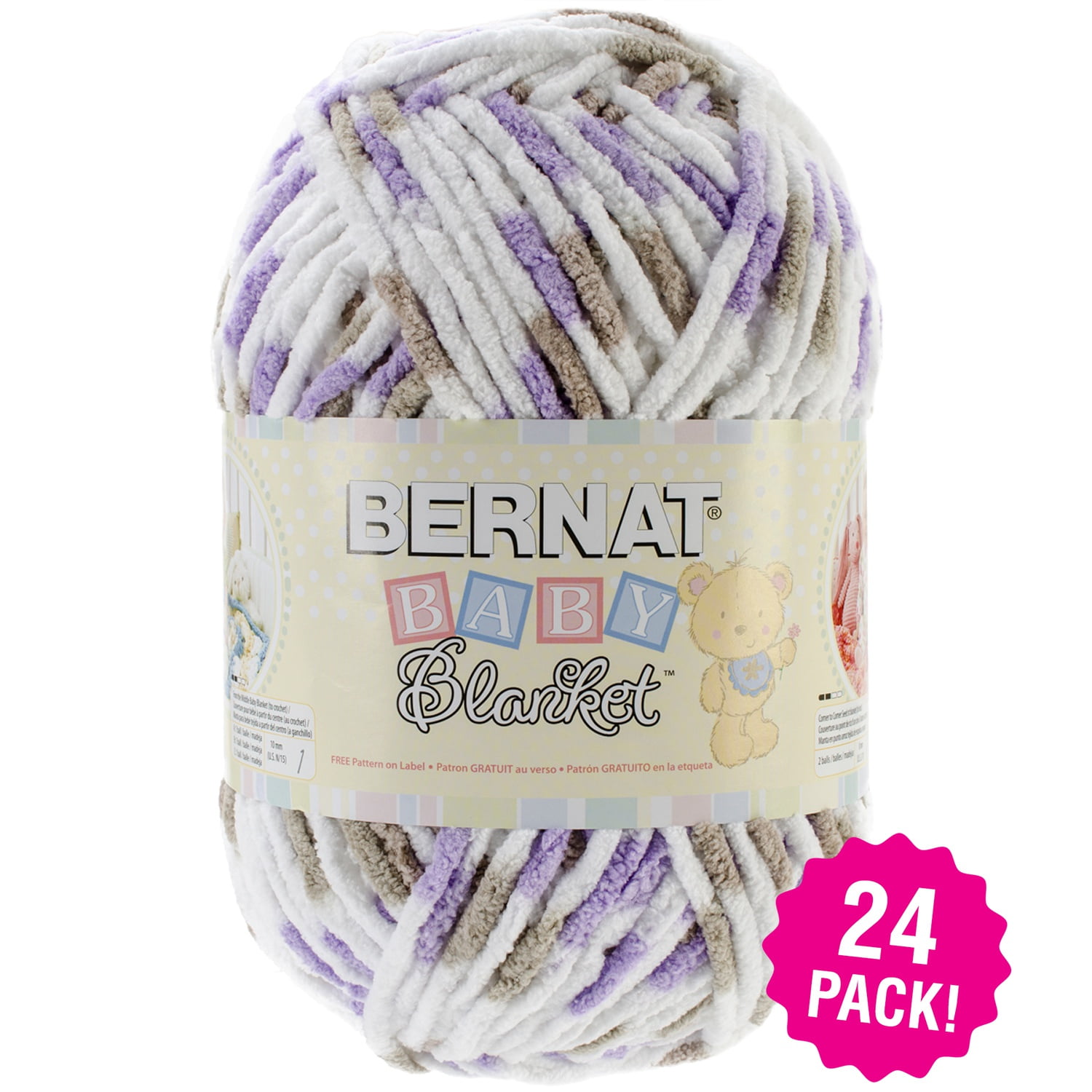 Multipack of 24 - Bernat Baby Blanket Big Ball Yarn-Little Lilac Dove ...
