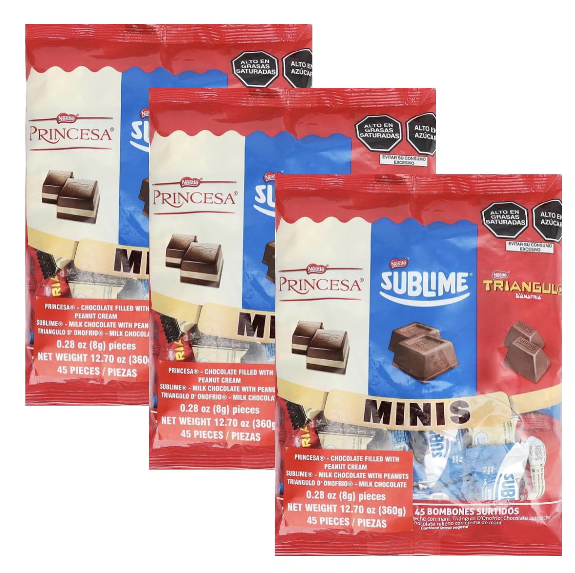 Multipack of 3 Mini Chocolates - Princesa, Sublime, Triangulo ...