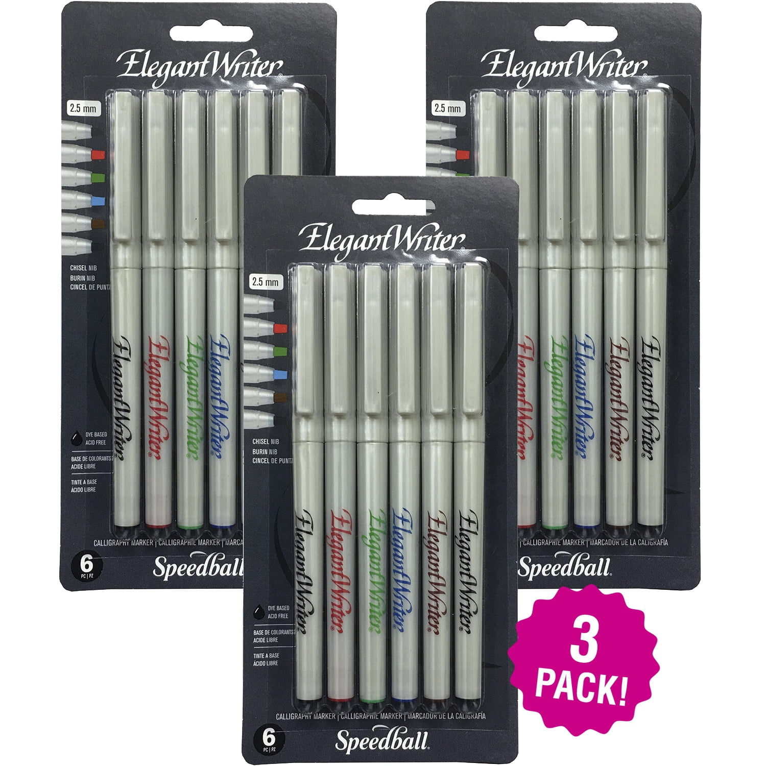 Multipack of 3 - Speedball Elegant Writer Calligraphy Assorted Markers ...