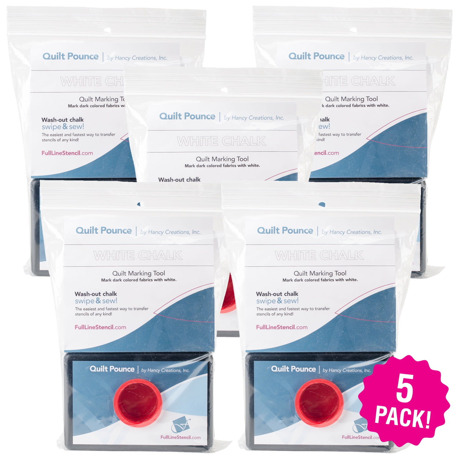 Multipack of 5 - Hancy Quilt Pounce Pad W/Chalk Powder-4oz White ...