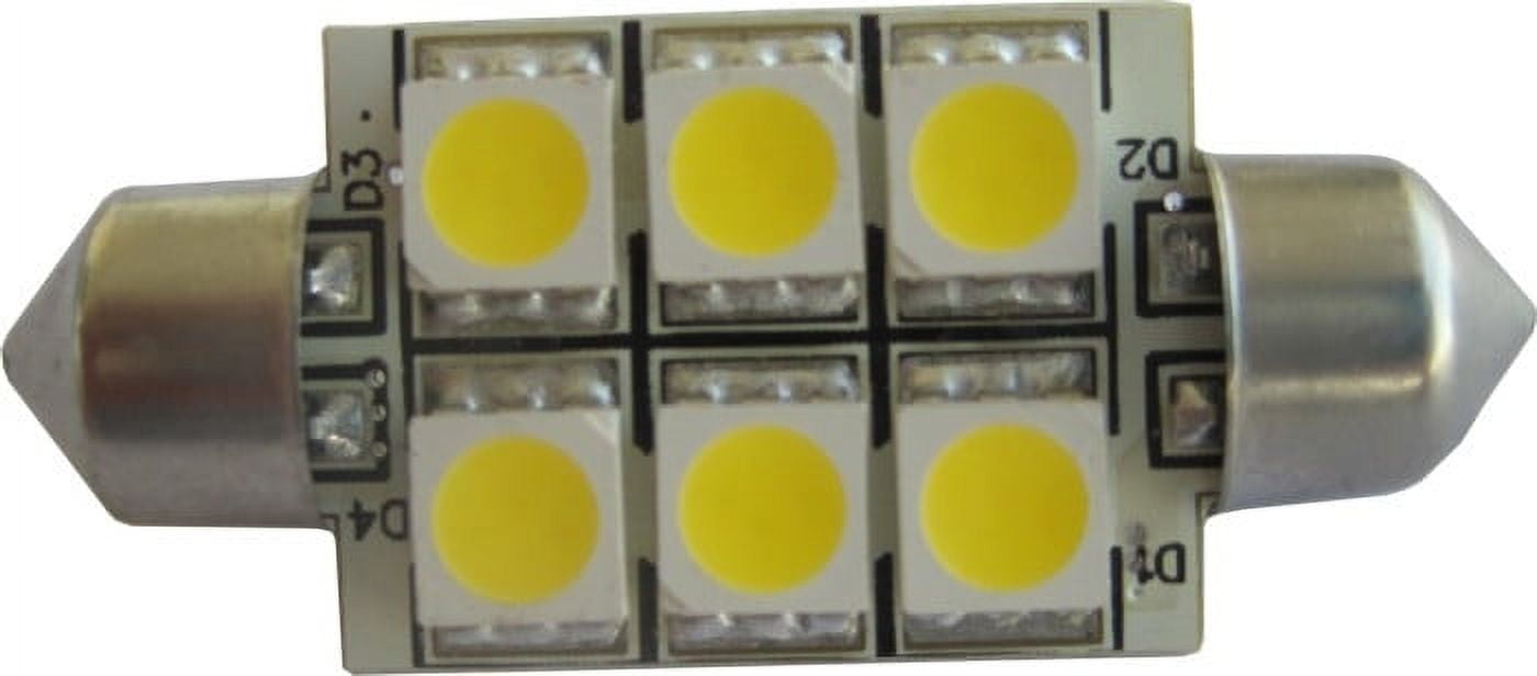 Multipack of SIX (6) of LED 36mm Festoon Lamp Bulb 12V AC/DC 6 x 5050 ...