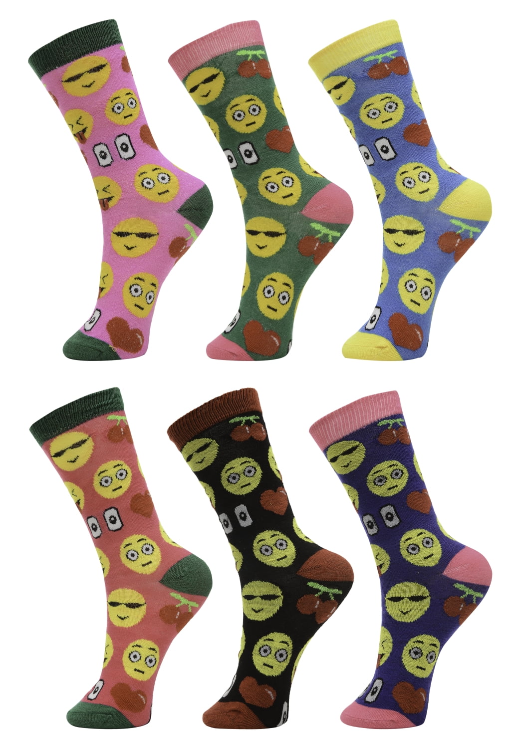 Multipack of Womens Girls Crew Socks Funny Novelty Colorful Cute ...