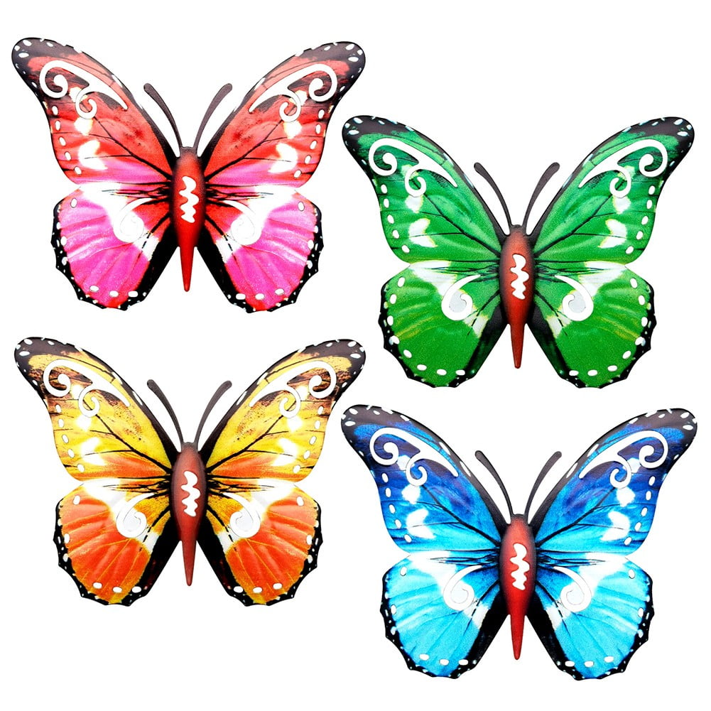 Multipal-Color Butterfly Bright Colour Metal Garden Decoration Wall Art ...