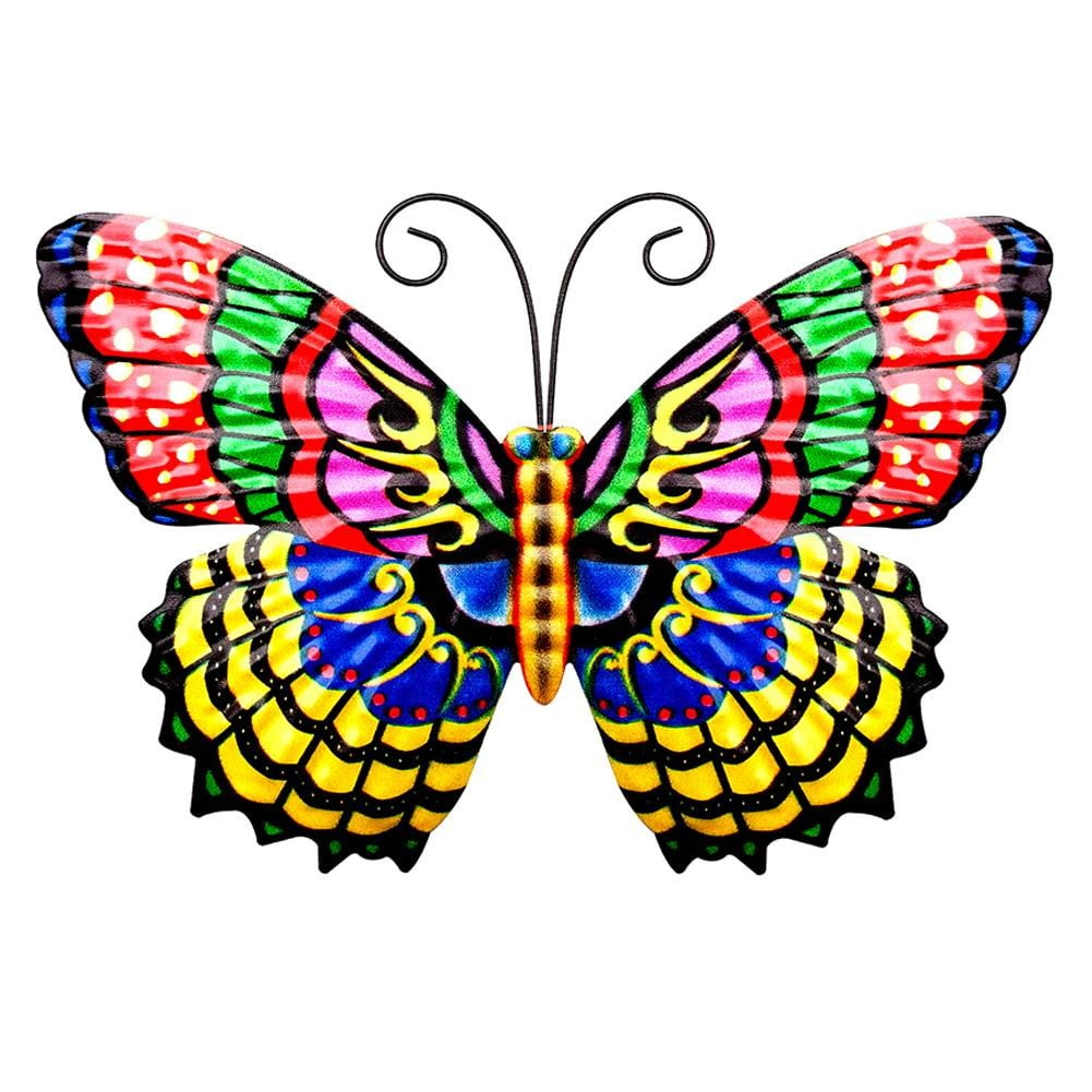 Multipal-Color Metal Butterfly 3D Outdoor Garden Home Decor Wall Art, A ...