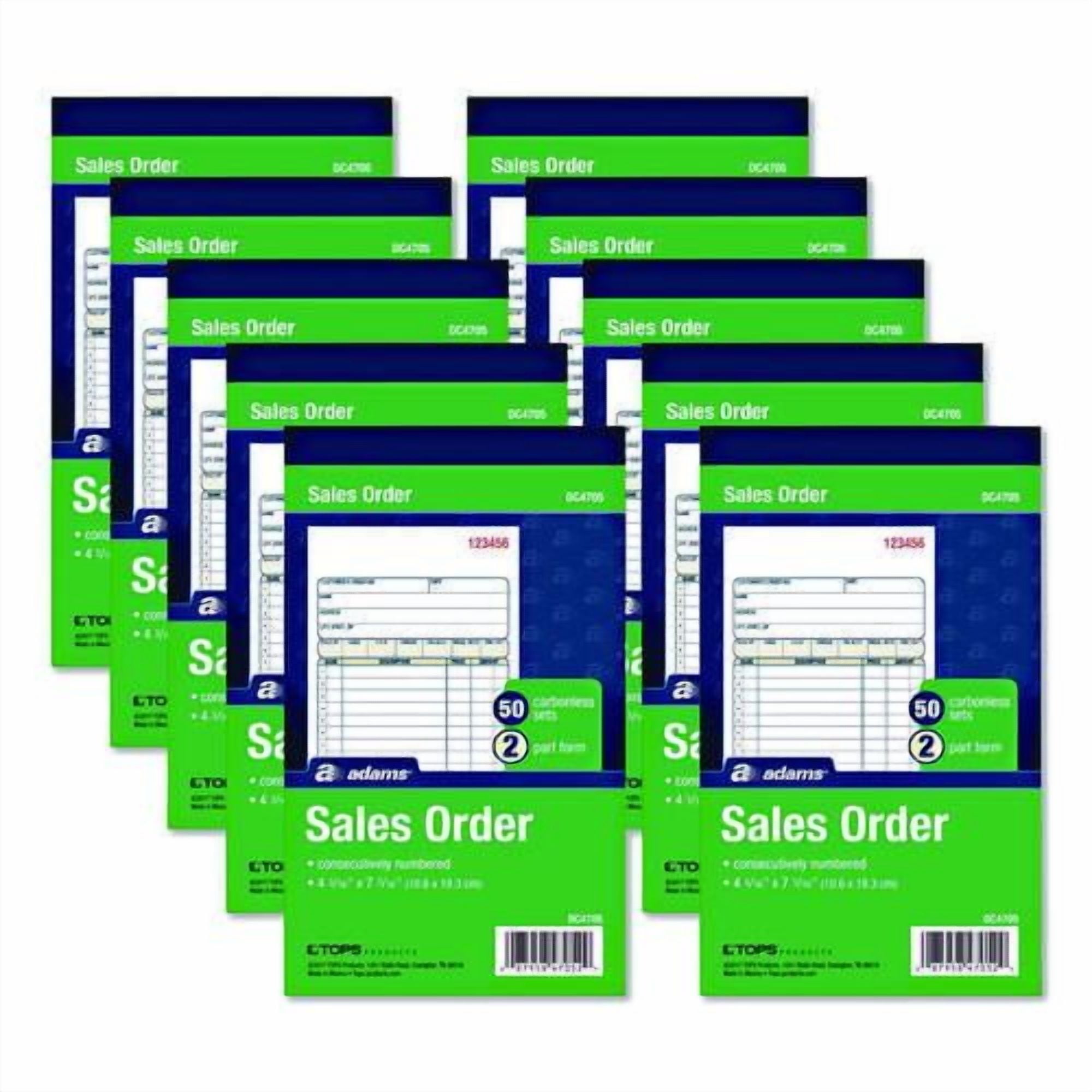 Multipart Sales Order Pad, 12 Lines, Two-Part Carbonless, 4.19 x 6.69 ...