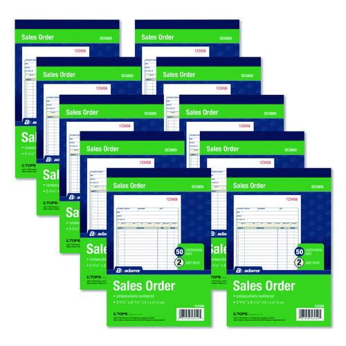 Multipart Sales Order Pad, Two-Part Carbonless, 5.56 x 7.94, 50 Forms ...