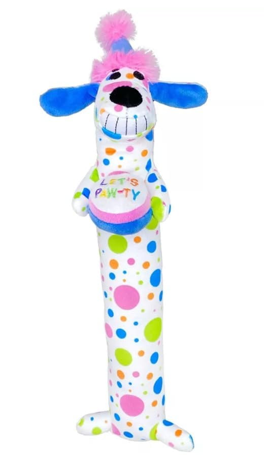 Multipet Birthday Polka Dots Loofa Dog Toy - 12" - Walmart.com
