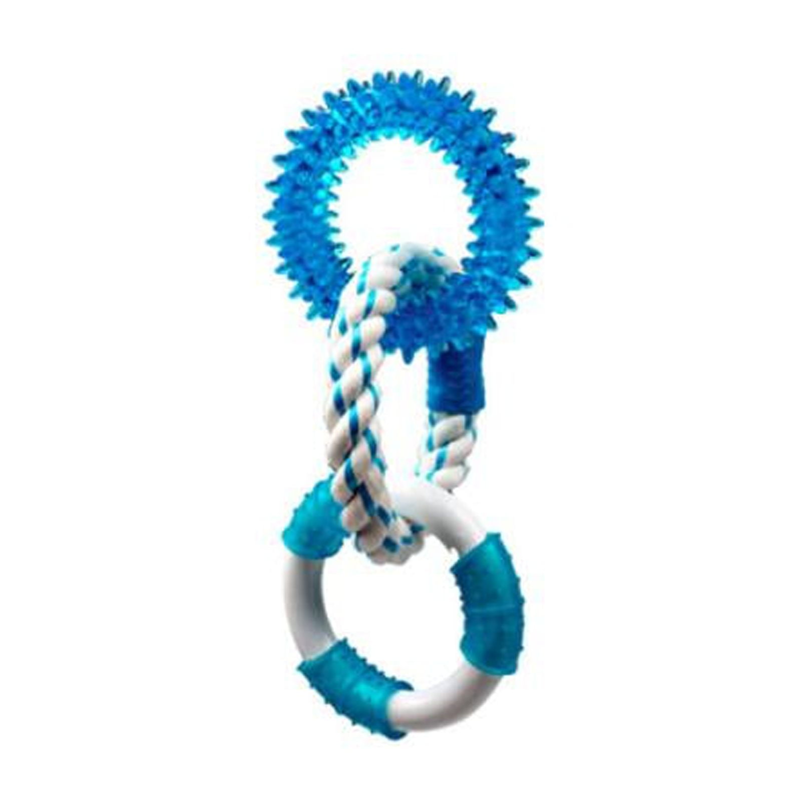 Multipet Canine Clean Blue/White Rope/Rubber Peppermint Rings Dog Toy 1 ...