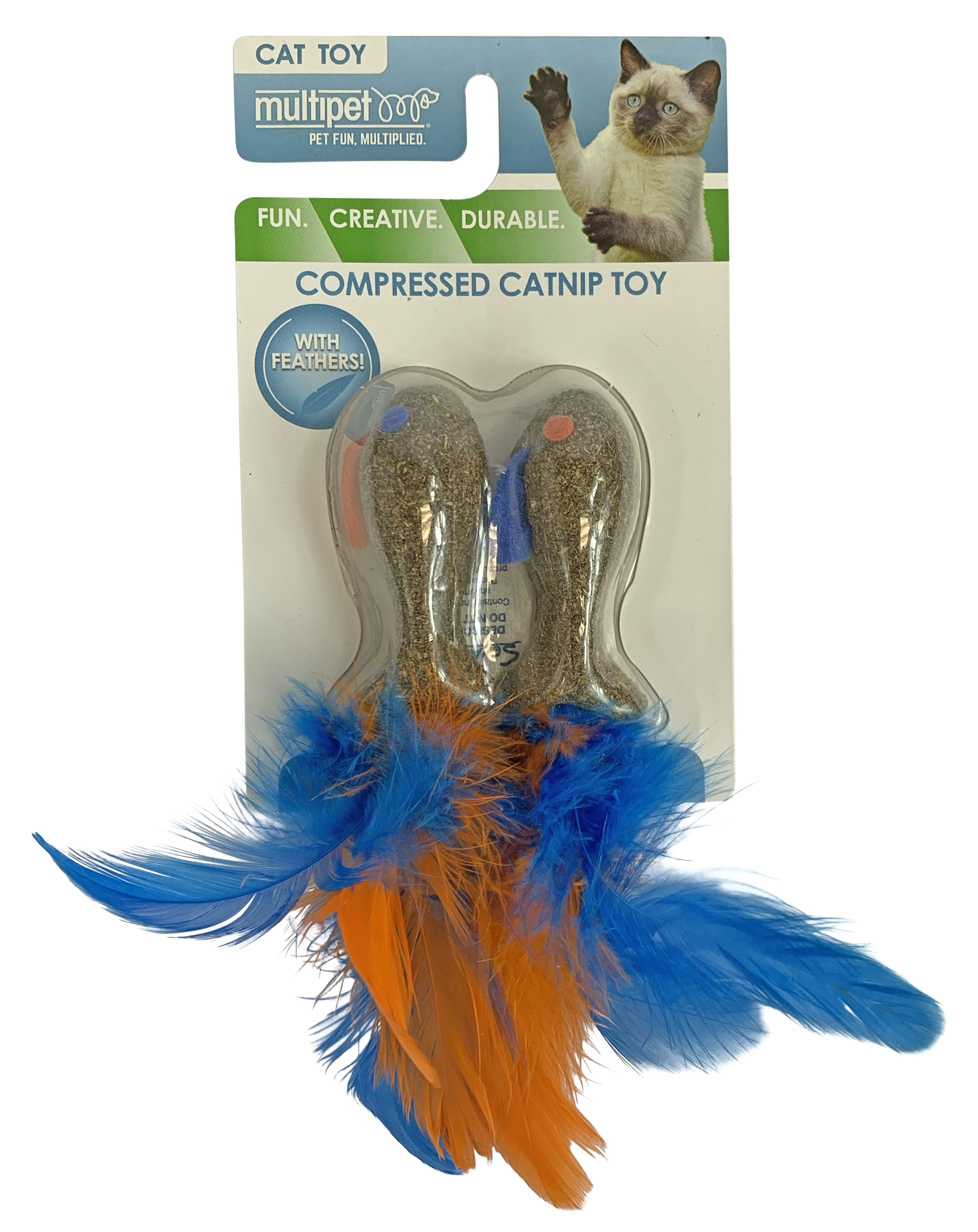 Multipet Compressed Catnip Mice, 2 Pack, Blue and Orange - Walmart.com