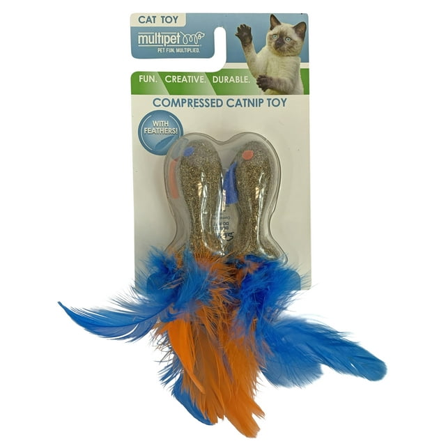 Multipet Compressed Catnip Mice, 2 Pack, Blue and Orange - Walmart.com