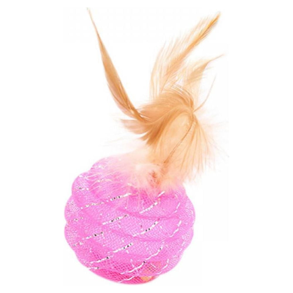 Multipet Feather Tail Lattice Ball Cat Toy - Walmart.com
