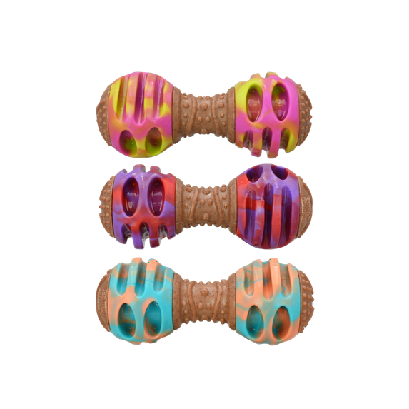 Multipet Giggle Chew Dumbbell Dog Toy, 5.5", Assorted Colors - Walmart.com