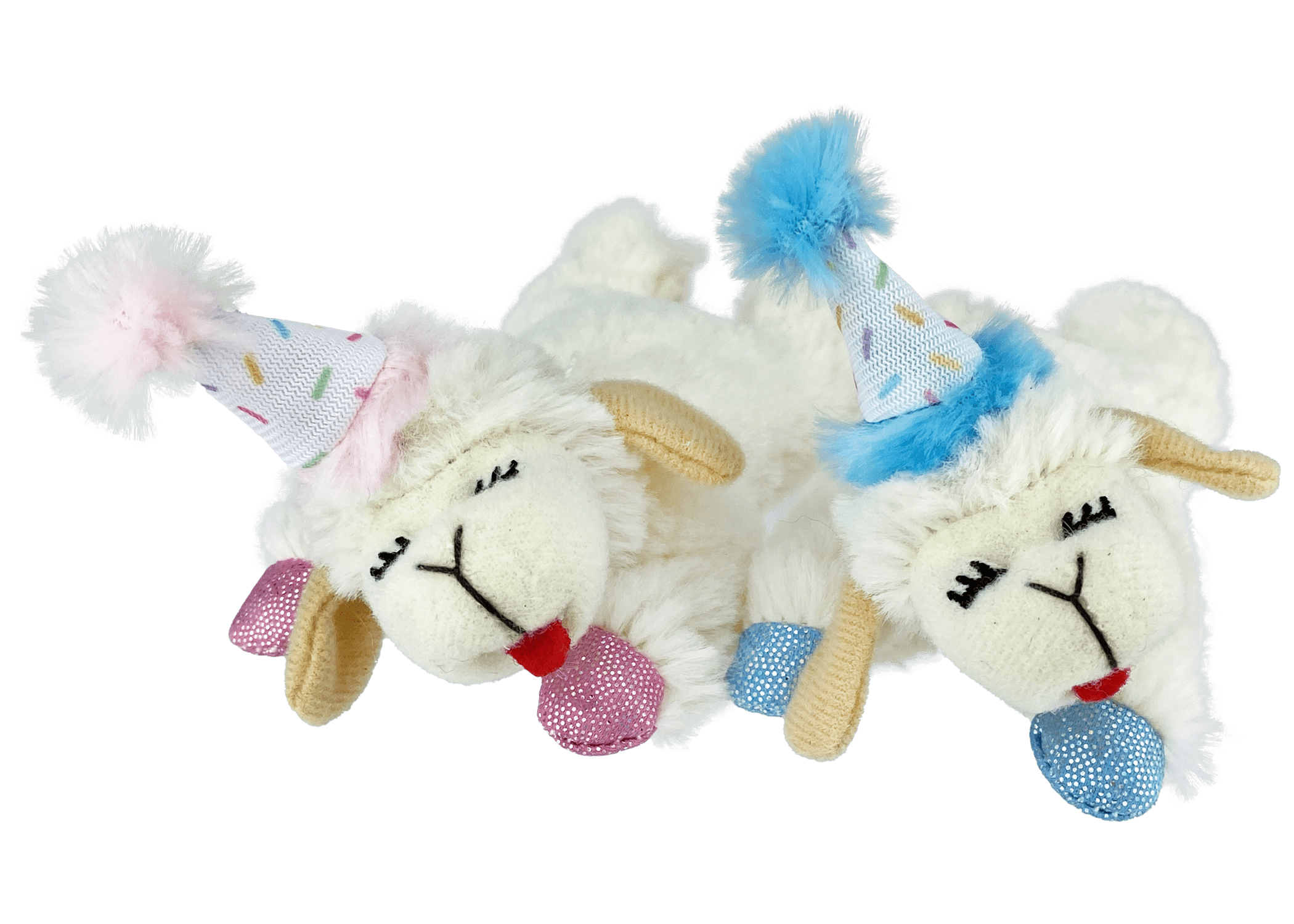 Multipet Lamb Chop® Cat Toy with Birthday Hat, Assorted Colors ...