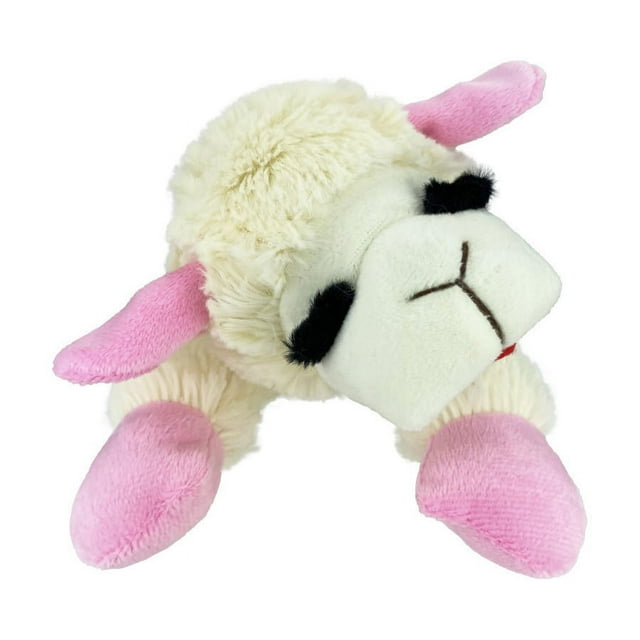 Multipet Large Lamb Chop Dog Toy with Pink Ribbon and Squeaker, 10.5 ...