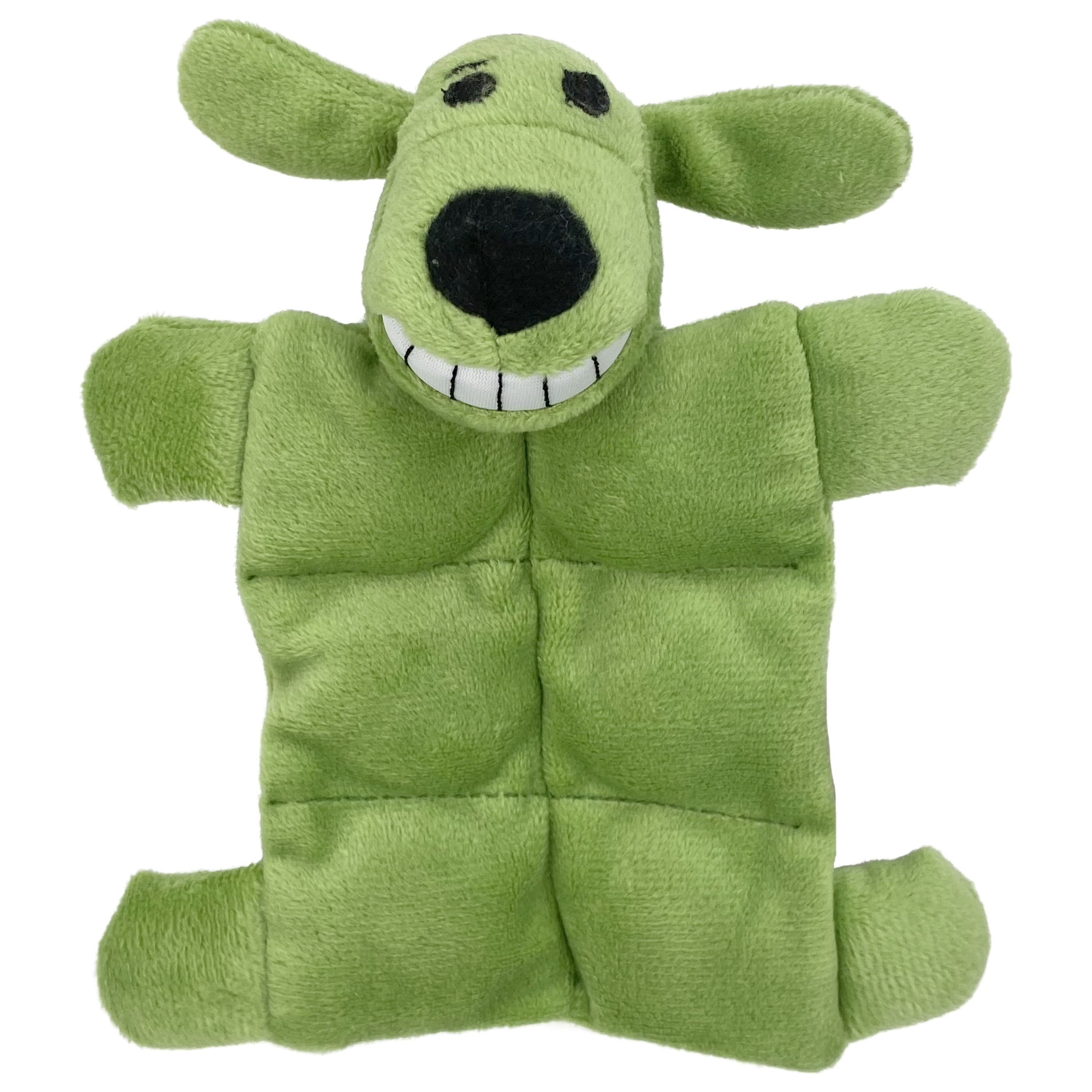 Multipet Mini Pet Loofa Squeaker Mat Green Plush Dog Toy with 6 ...