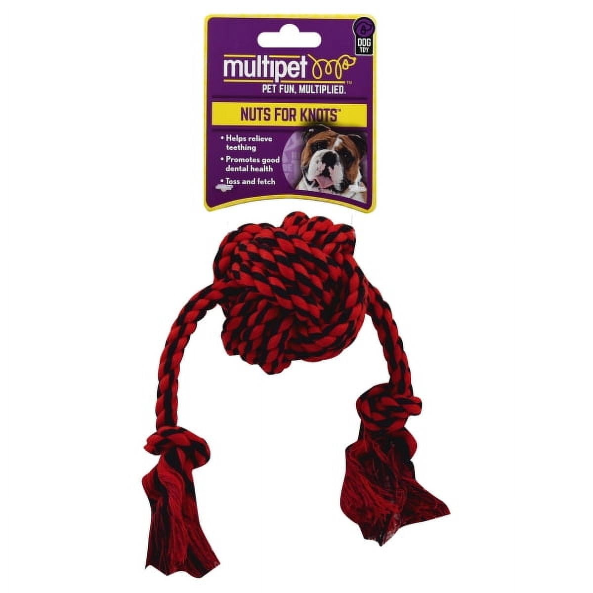 Multipet Nuts for Knots 2 Knot Rope w/Ball Dog Toy - Walmart.com