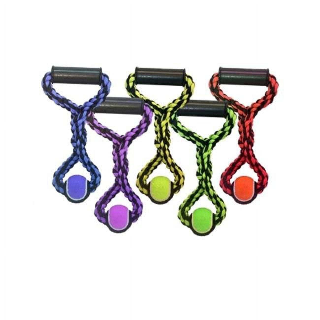 Multipet 784369295146 14 in. Nuts for Knots Rope Tug with Tennis Ball ...