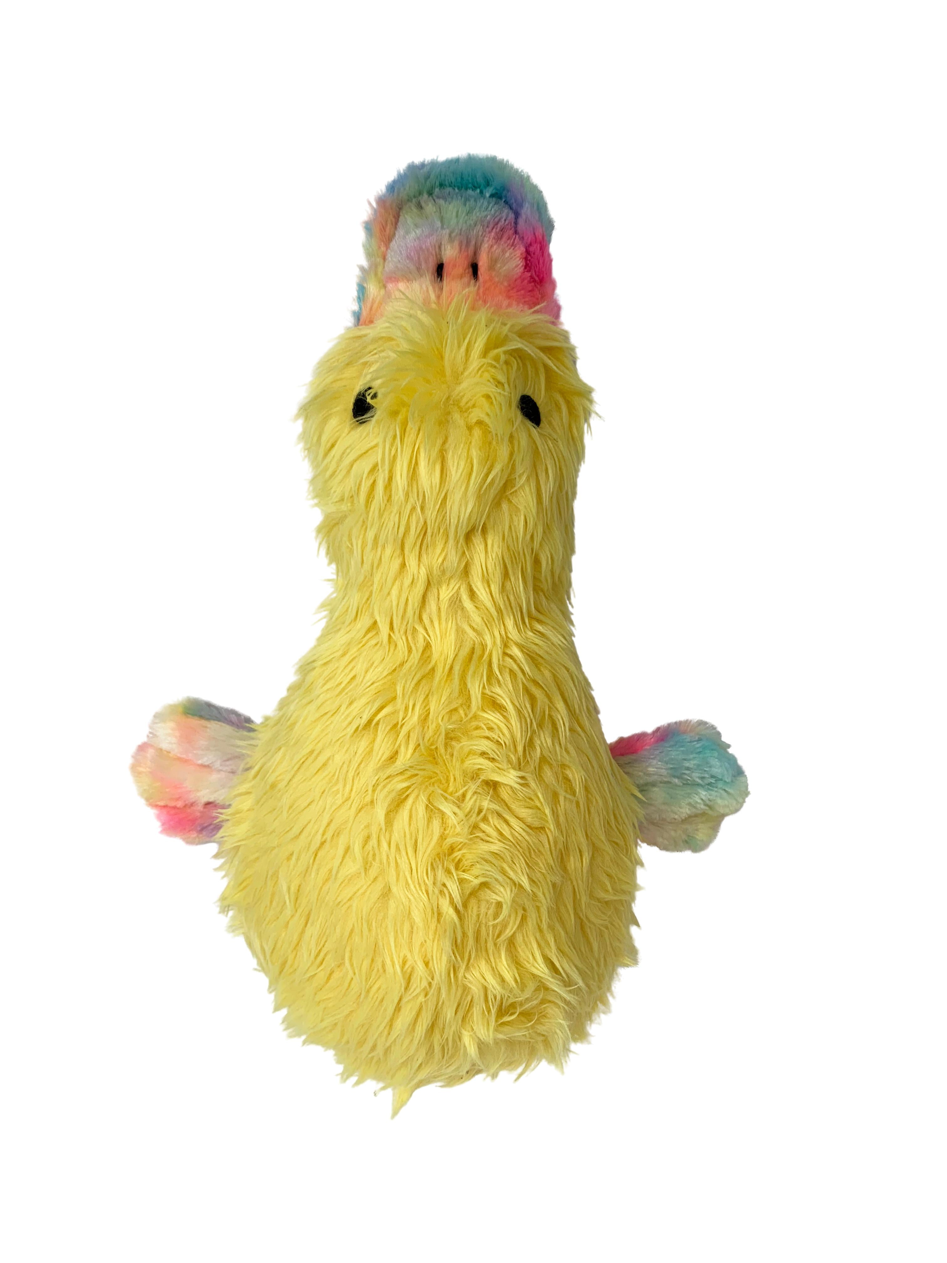 Multipet Plush Stuffed Duck Dog Toy with Squeaker, Yellow, Large ...
