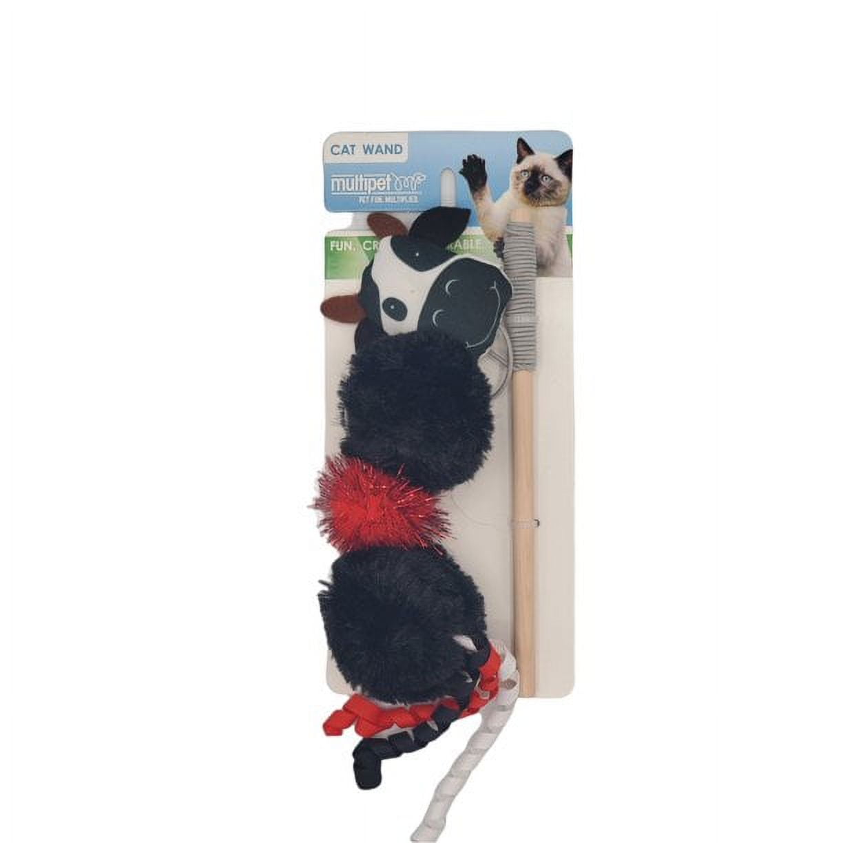 Multipet Interactive Ultra-Soft Wand Cat Toy with Ribbon, Black ...