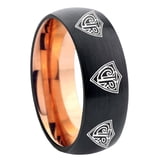 Multiple CTR Logo Dome Black And Rose Gold Tungsten Ring 10MM - Walmart.com
