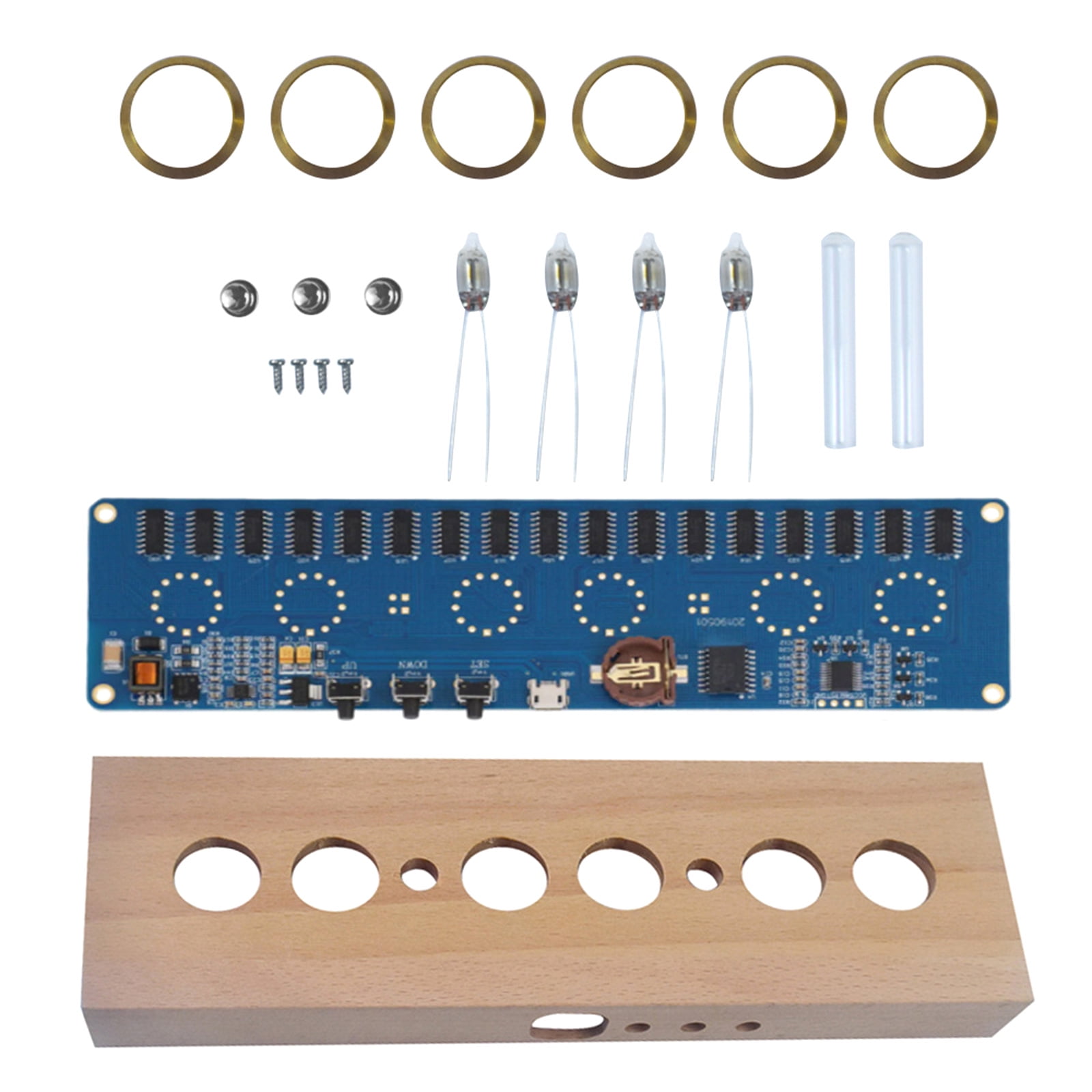 Multiple Color Retro IN14 Glow Tube Clock with User Friendly Assembly ...