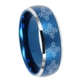 Multiple Cross Dome Brushed Finish Blue Tungsten Men Ring 10MM ...
