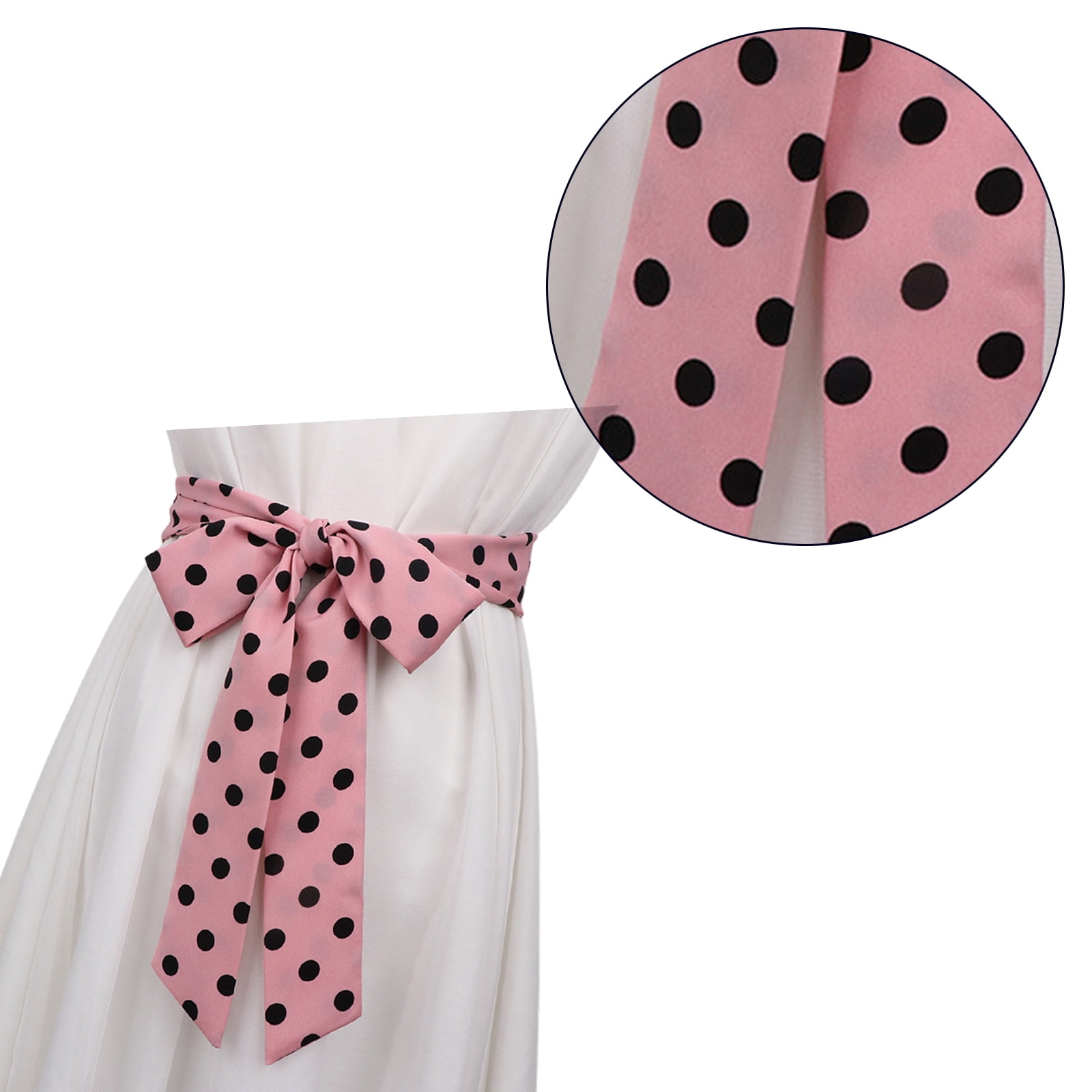 Multiple Functional Necktie for Ladies Dot Print Waist Belt/Necktie ...