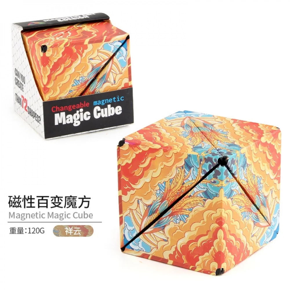 Multiple Geometric Changeable Magnetic Magic Cubes Anti Stress 3D Hand Flip Puzzle Cube Children ...