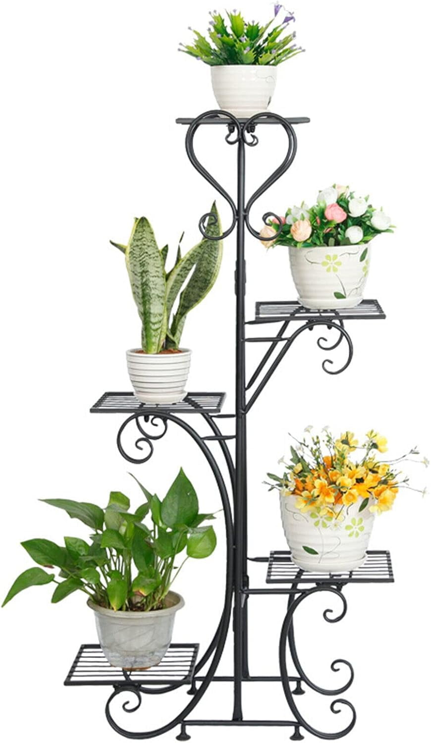 Multiple Layer Metal Corner Stand, 5-Tier Ladder Stand Flower Pot Rack ...