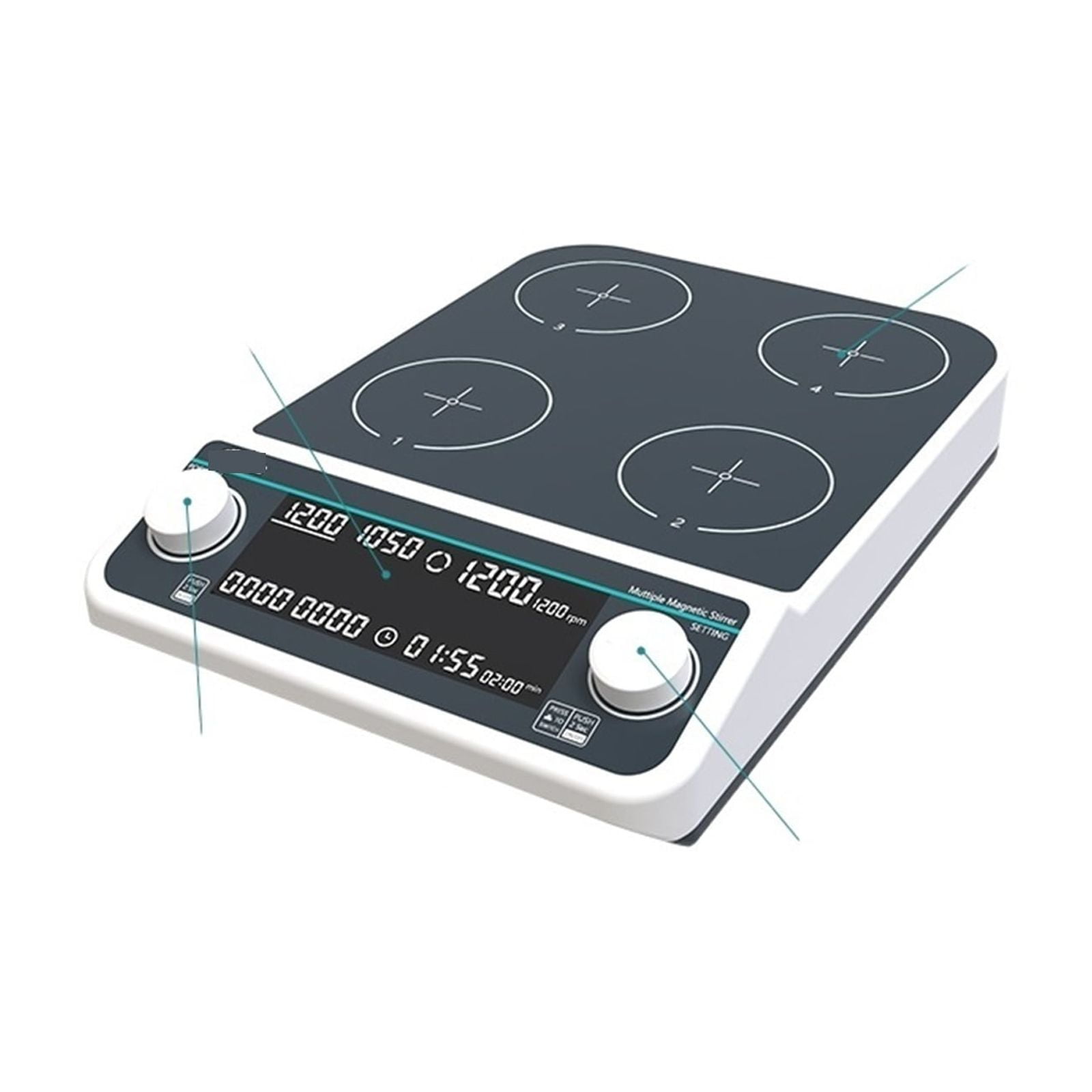 Multiple Magnetic Stirrer Hot Plate Digital Display Laboratory Stirrer ...